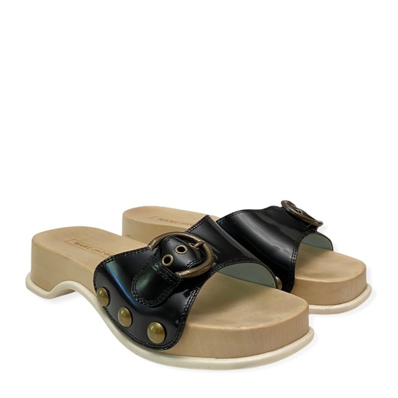 Marc Jacobs | Shoes | Marc Jacobs Anita Leather Wood Clog Sandals ...
